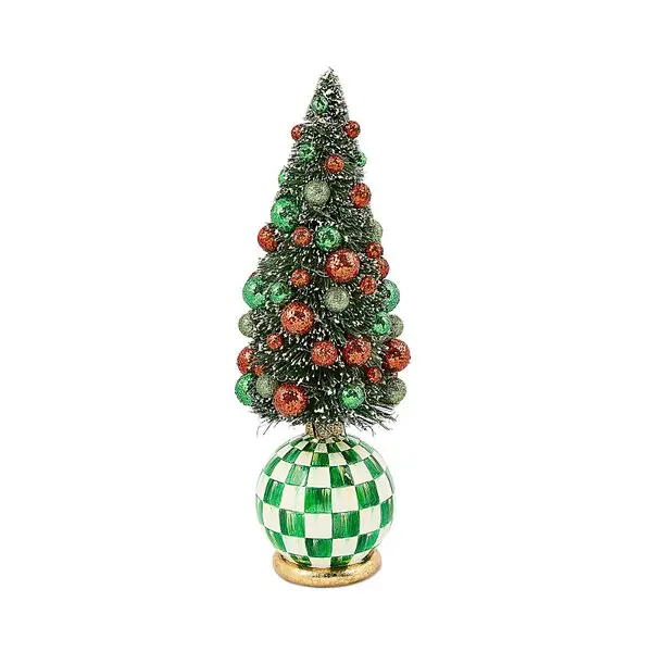 MACKENZIE-CHILDS Check It Out Illuminated Small Bottle Brush Tree