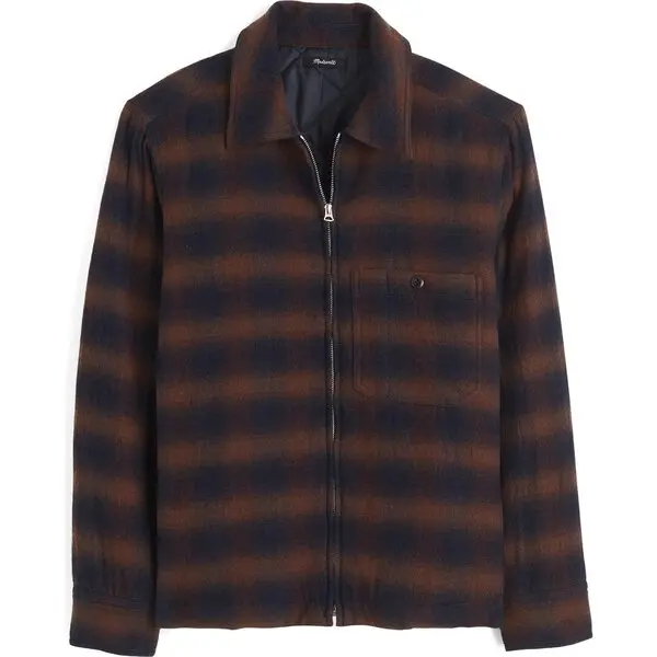 Madewell Ombré Check Flannel Zip Jacket