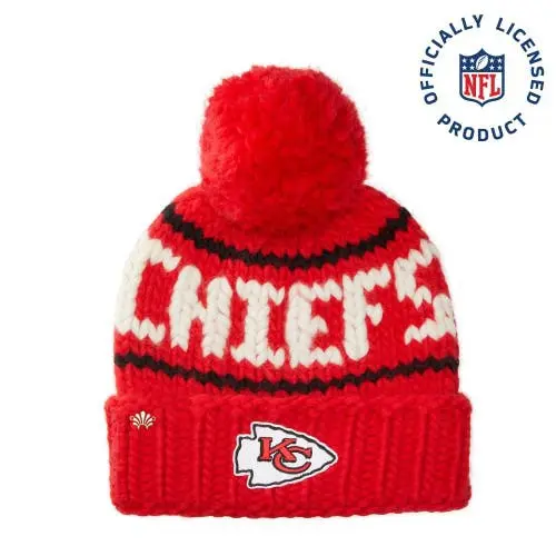 Lele Sadoughi Red Chiefs Beanie With Yarn Pom Pom
