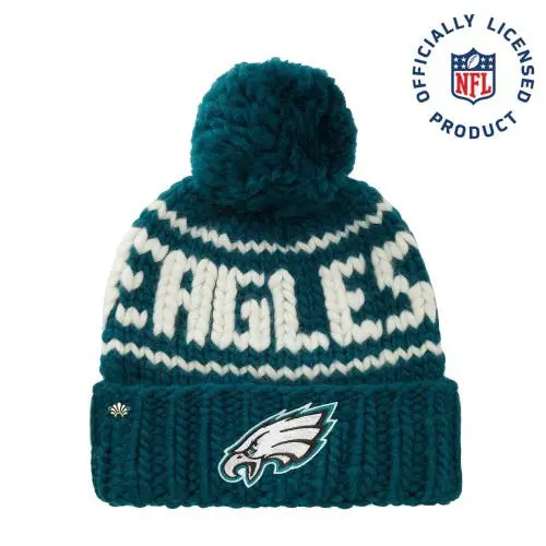 Lele Sadoughi Midnight Green Eagles Beanie With Yarn Pom Pom
