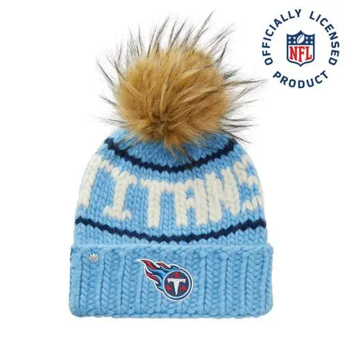 Lele Sadoughi Sky Titans Nfl Beanie With Faux Fur Pom