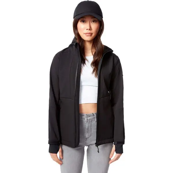 ALPINE NORTH Mackenzie Fleece Lined Softshell Windbreaker - Black