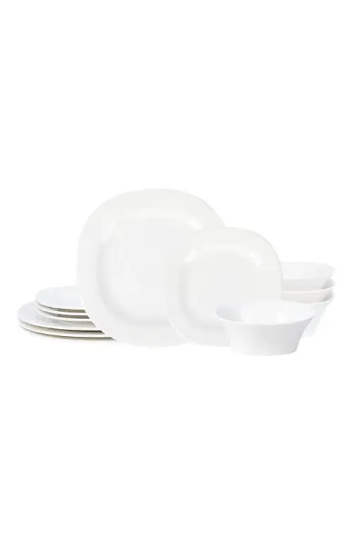 STONE + LAIN Quadro Porcelain 12-piece Dinnerware Set