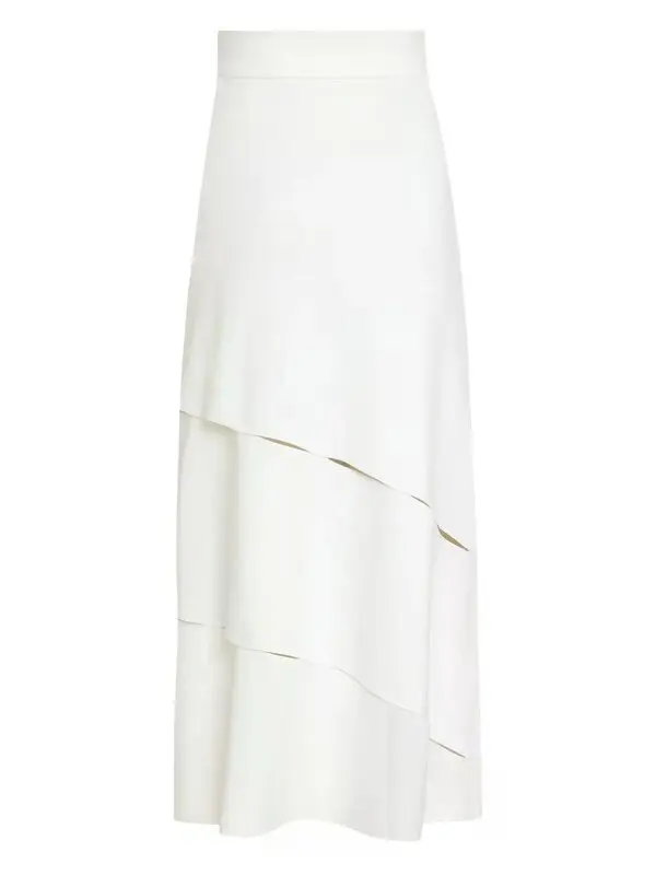 GLORIA COELHO Layered Slit Midi Skirt