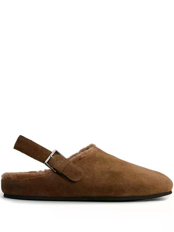 12 STOREEZ Buckle Shearling Mules