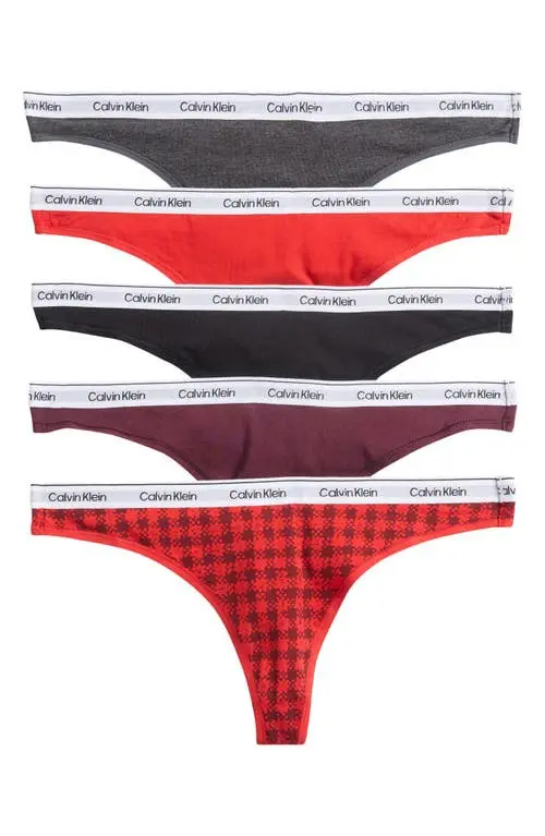 Calvin Klein Assorted 5-pack Cotton Blend Thongs