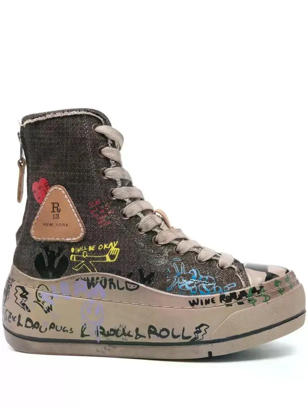 R13 High-top Platform Trainers
