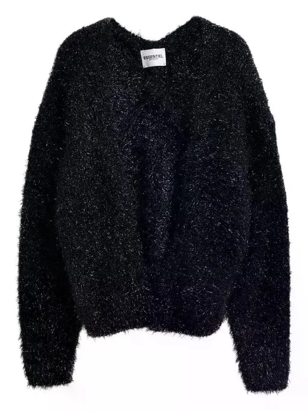 Essentiel Antwerp Ileast Textured Metallic-effect Cardigan