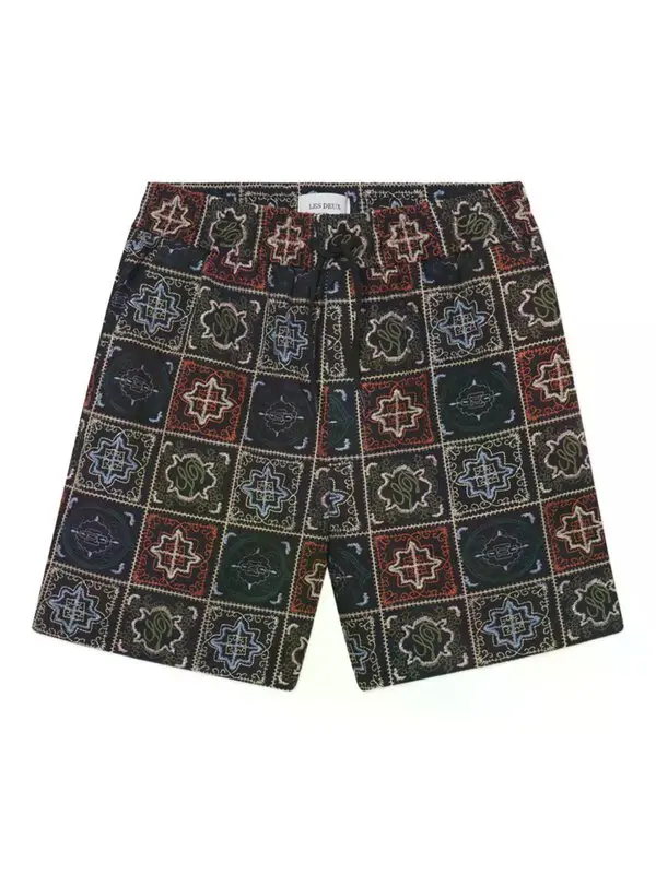 LES DEUX Patchwork-embroidered Shorts