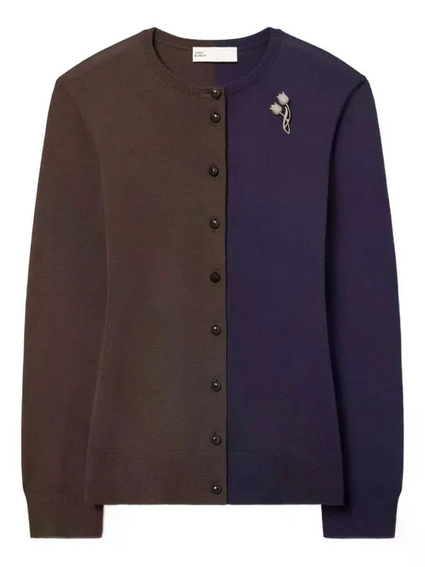 Tory Burch Brooch Wool Cardigan