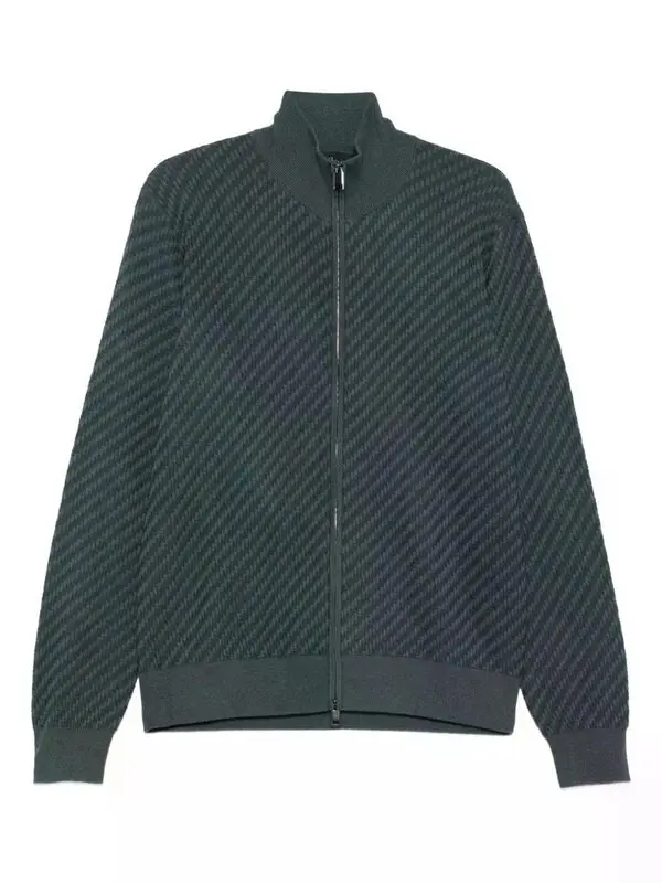 Brioni Textured Zip-up Cardigan