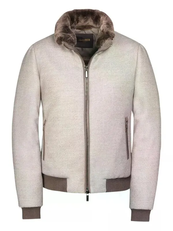 MOORER Bellati-lp Fur Collar Zip-up Jacket