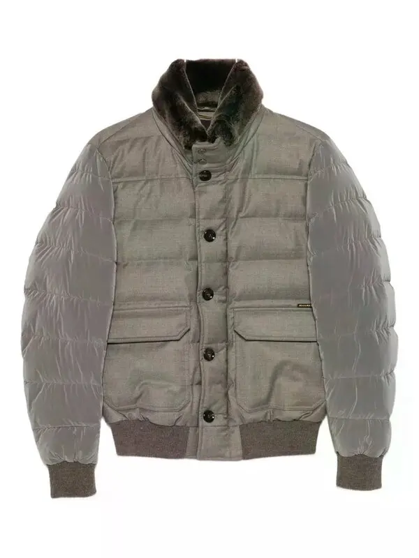 MOORER Contrast-collar Padded Jacket