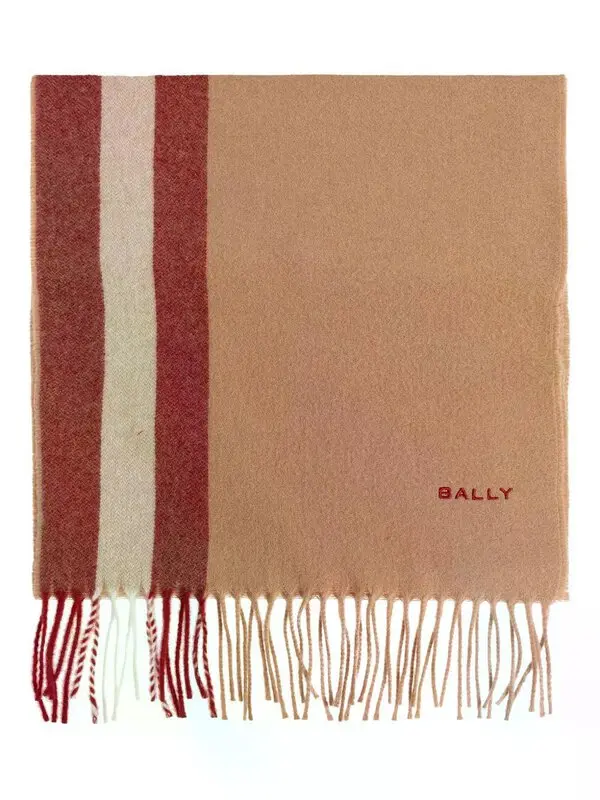 Bally Striped Fringed Scarf