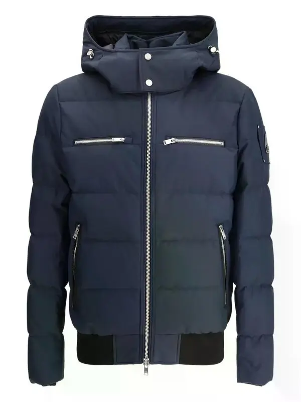 Moose Knuckles Hooded Zip Bomber Jacket