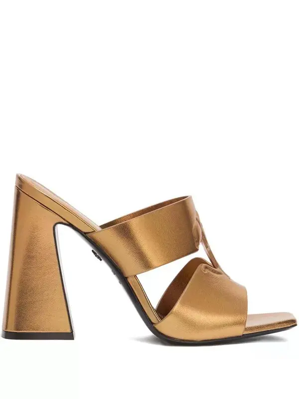 Roberto Cavalli Embossed Heeled Mules