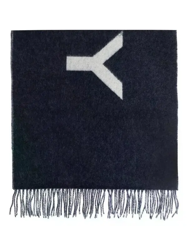 Bally Fringed Logo Scarf