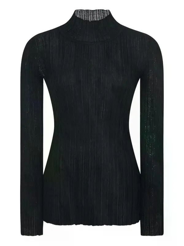 Rosetta Getty Plisse Turtleneck Sweater
