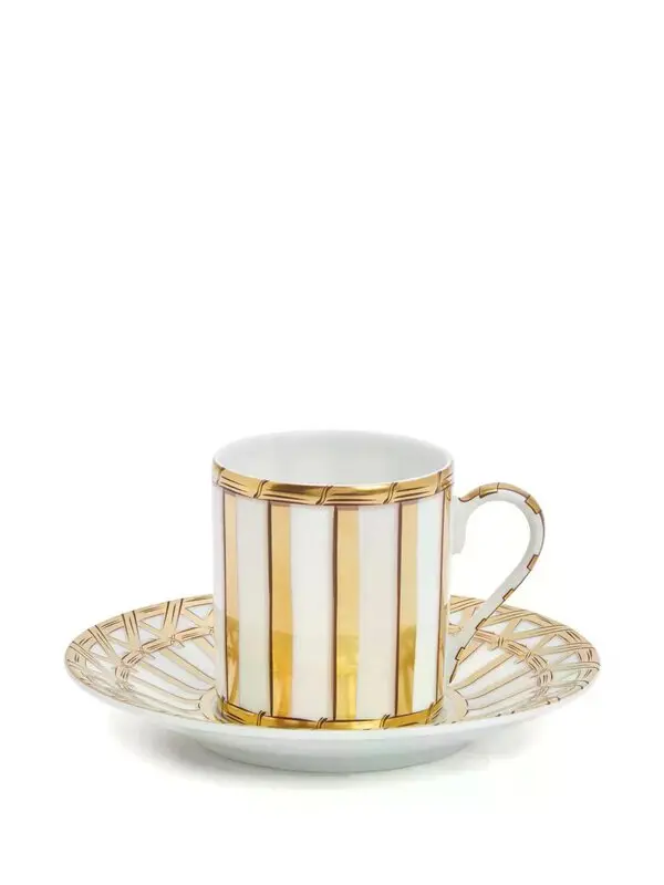 PINTO PARIS Vannerie Striped Coffee Cup And Saucer