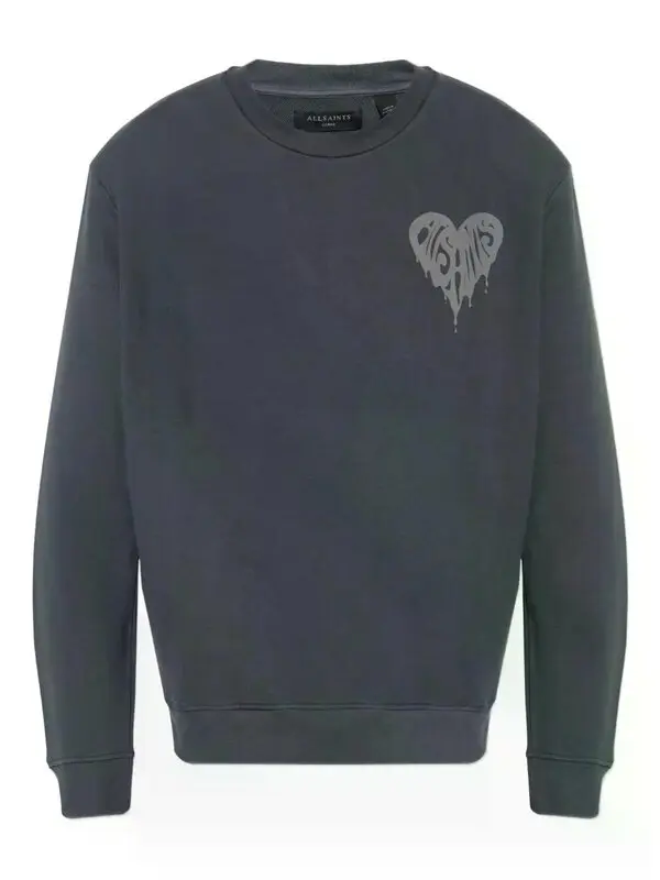 All Saints Heart-print Cotton Sweatshirt