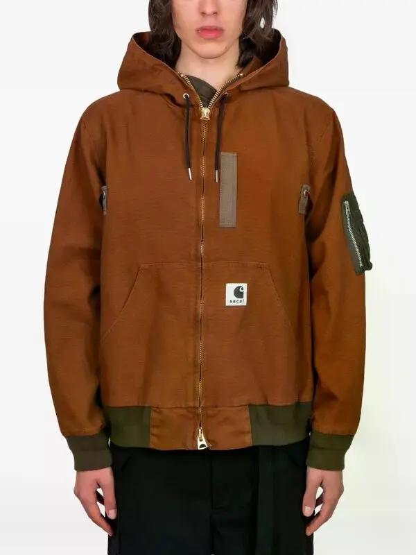 Sacai X Carhartt Wip Washed Duck Hooded Jacket