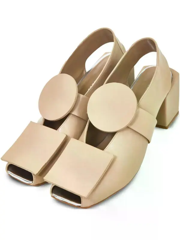 GLORIA COELHO Square-toe Circular-detail Sandals