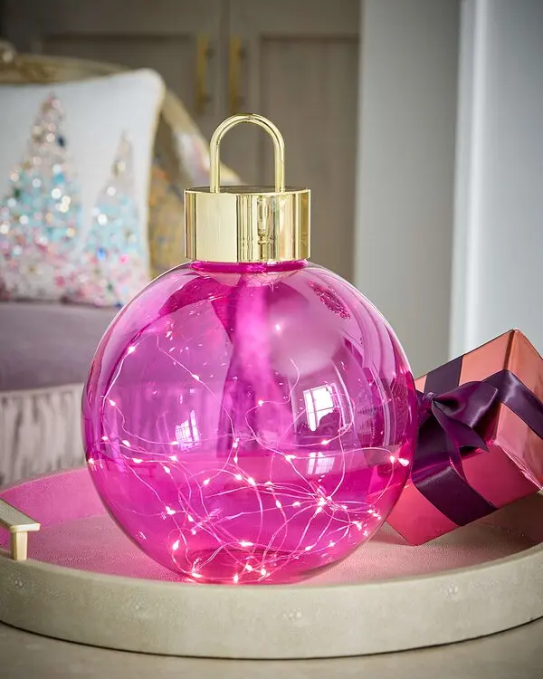 JIM MARVIN Oblique Fuchsia Glass Tabletop Ornament