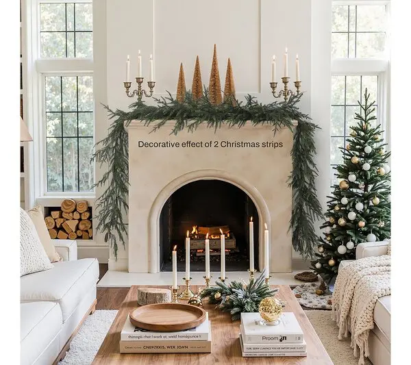 LUXEN HOME Luxenhome 6.6ft Long Artificial Garland, Xmas Accent