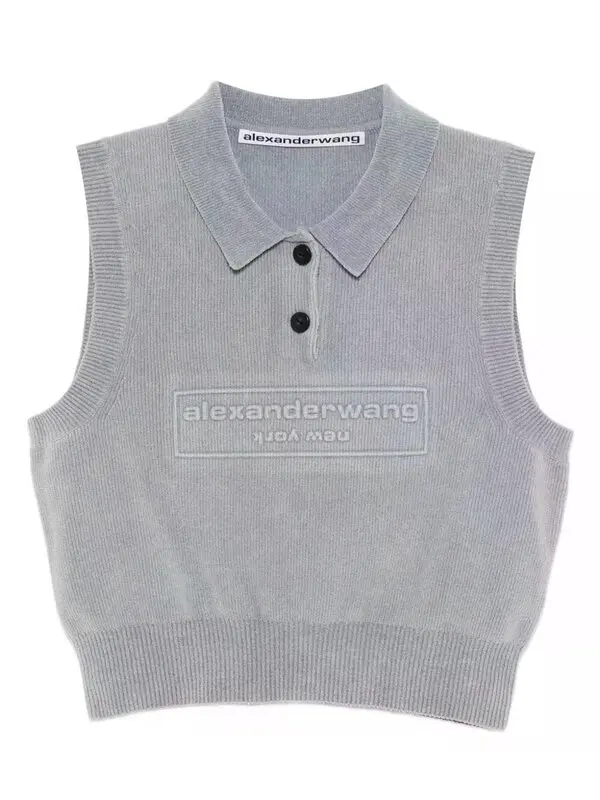 Alexander Wang Logo Chenille Polo Top