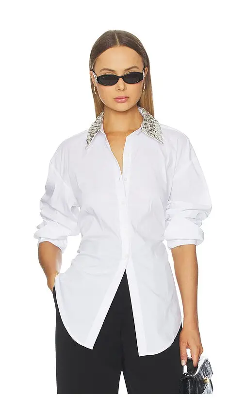 SIMONMILLER Loch Embellished Button Up In White