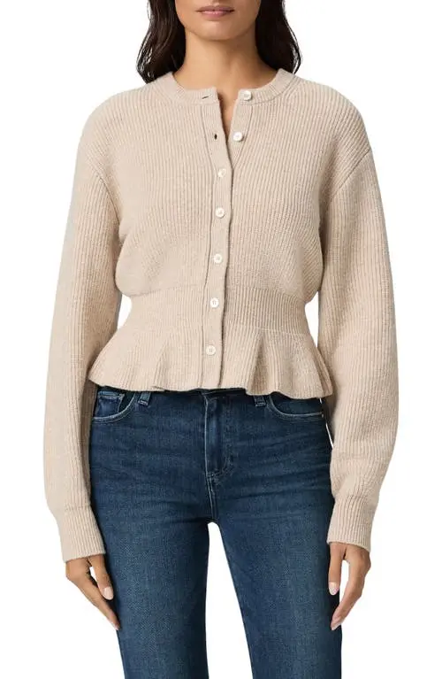 Paige Roslin Wool Blend Peplum Cardigan