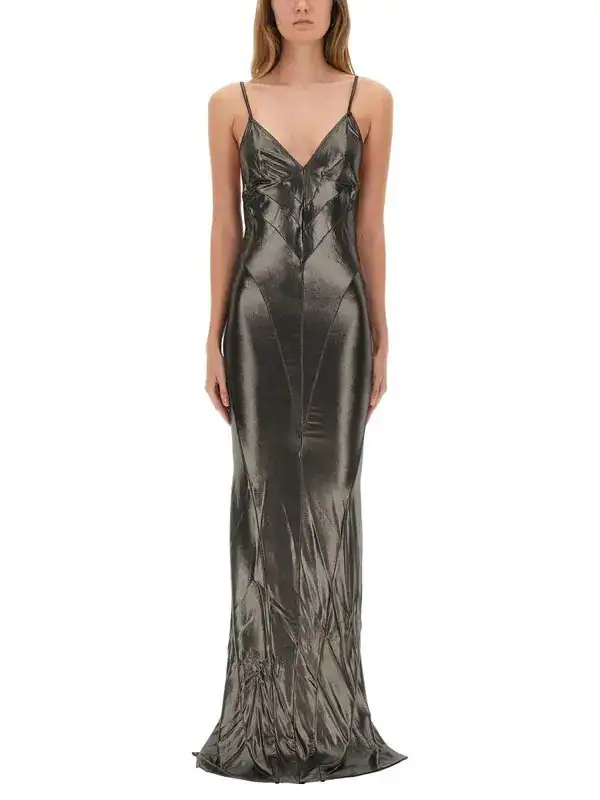 Rick Owens Metallic Long Dress In Grey - 20% Off | Editorialist