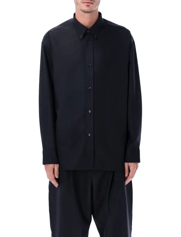 Studio Nicholson Oversized Wool Navy Blue Shirt