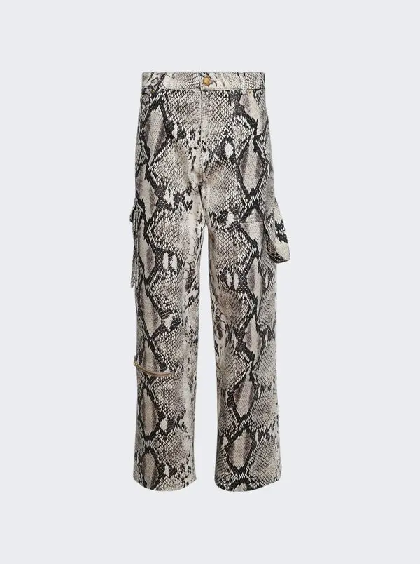 Roberto Cavalli Python Print Cargo Pants