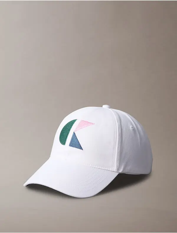 Calvin Klein Monogram Logo Baseball Cap - Brilliant White