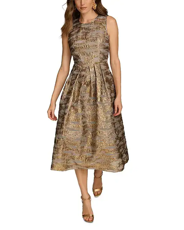 Donna Karan New York Brocade A-Line Midi Dress In Gilded Multi - 75% Off |  Editorialist