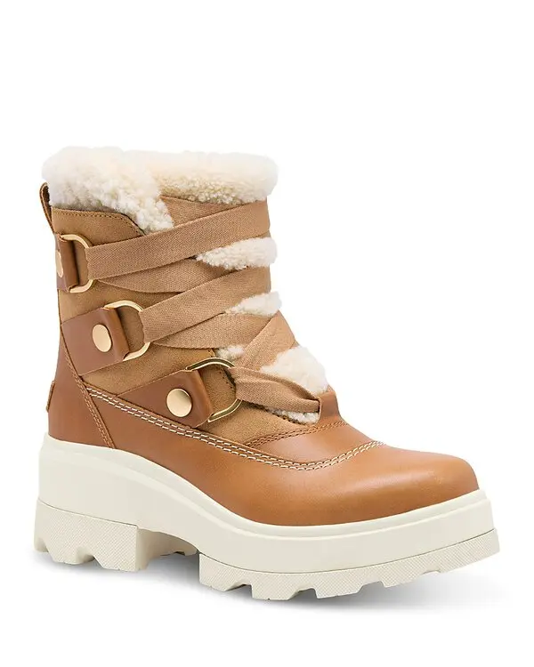 Sorel Shearling Trim Waterproof Boots - Tawny Buff/honey White
