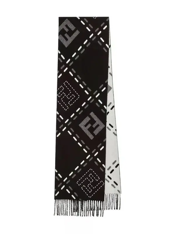 Fendi Logo Fringed Scarf