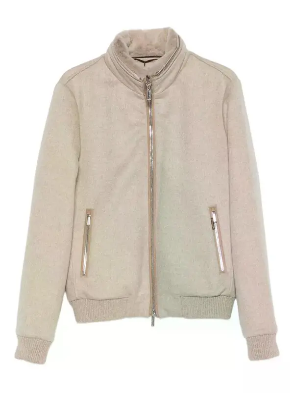 MOORER Cashmere Zip-up Jacket - Neutrals