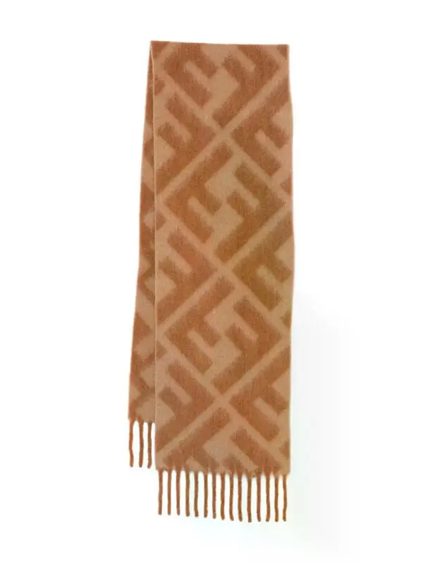 Fendi Fringed Logo-pattern Scarf