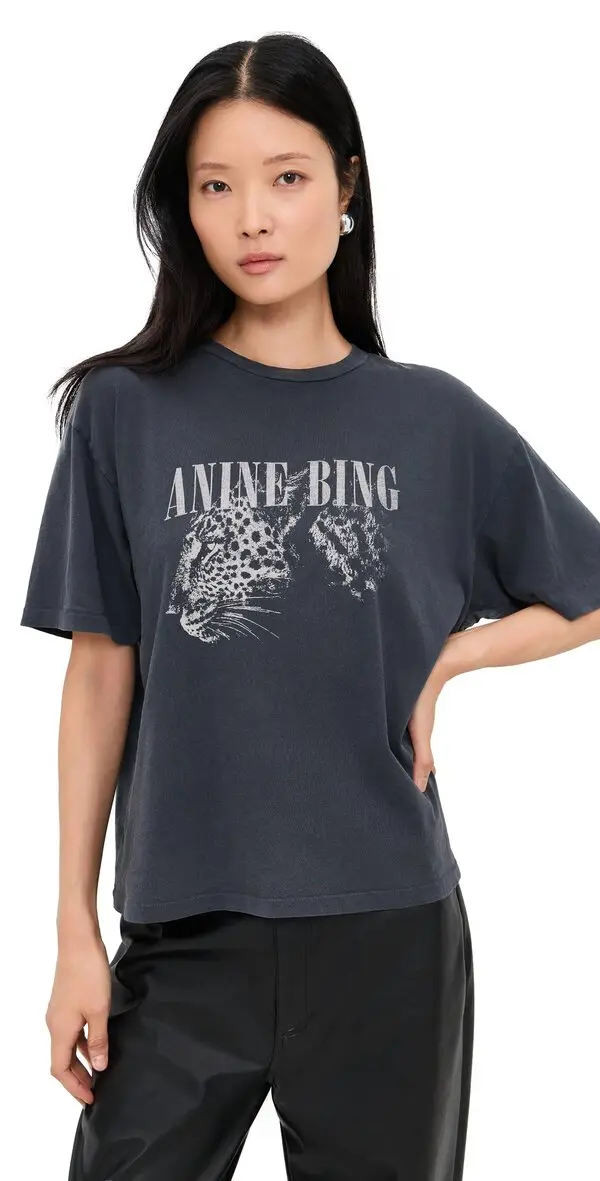 ANINE BING Leopard Cohen Tee