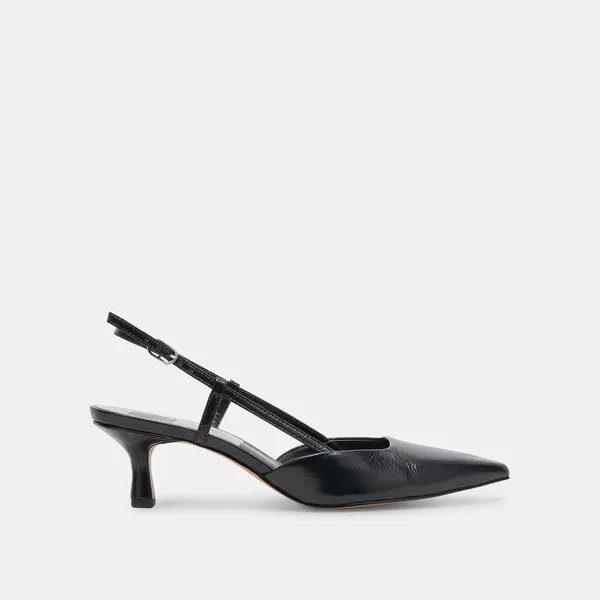 Dolce Vita Odela Slingback Heels - Midnight Crinkle Patent