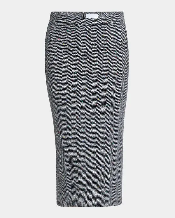 Givenchy Low-rise Herringbone Pencil Skirt - Blkwht