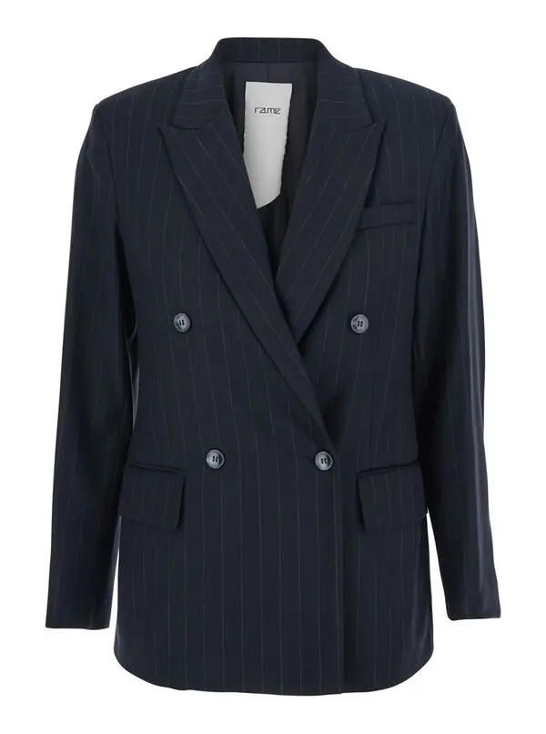 RAME Double-breasted Pinstripe Peak Lapel Jacket