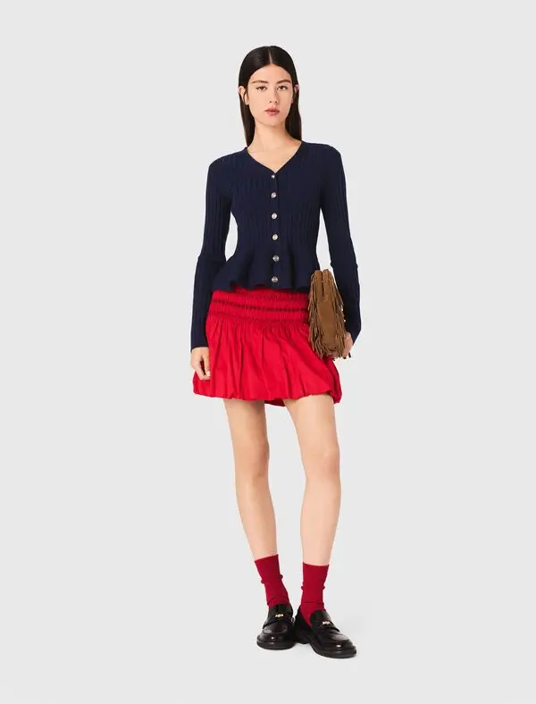 Maje Peplum Waist Cardigan