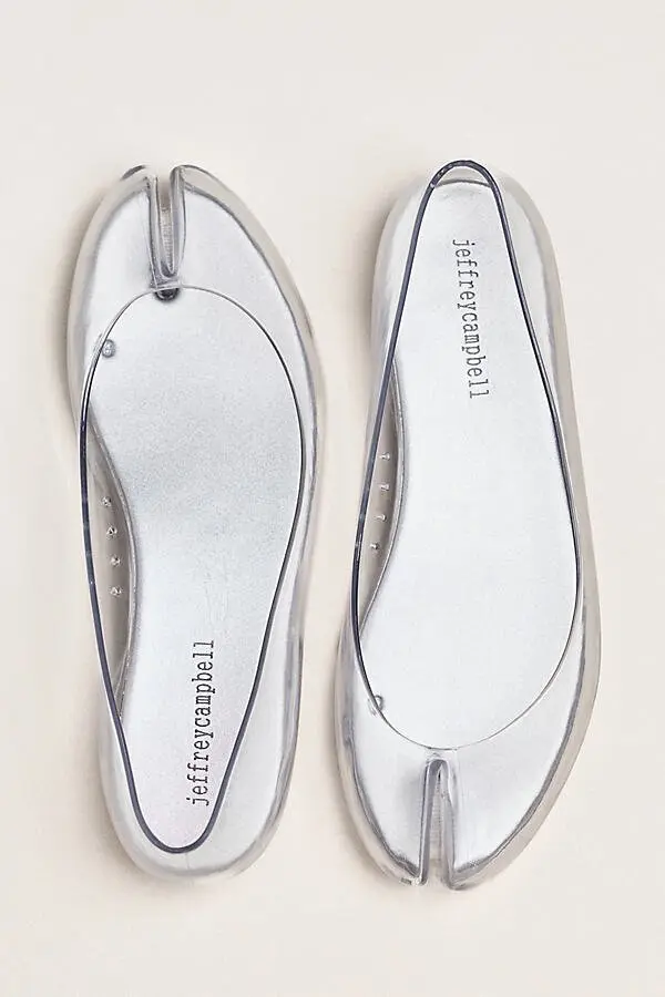 Jeffrey Campbell Fixed Split-toe Jelly Ballet Flats - Clear