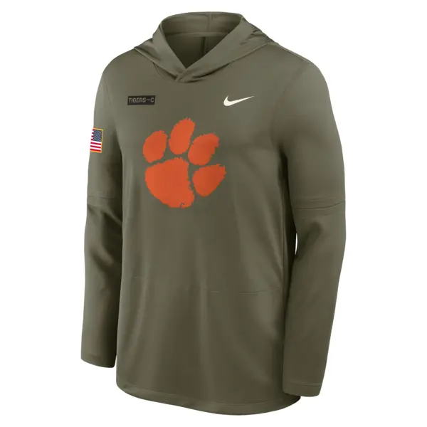 Nike Clemson 2025 Military Appreciation Dri-fit College Long-sleeve Hooded Top - Green