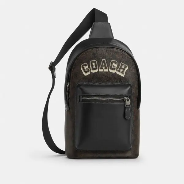 COACH® West Pack In Signature Canvas With Varsity Graphic
