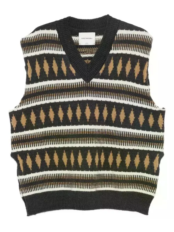 Laboratorio Capri Diamond-pattern Vest - Brown