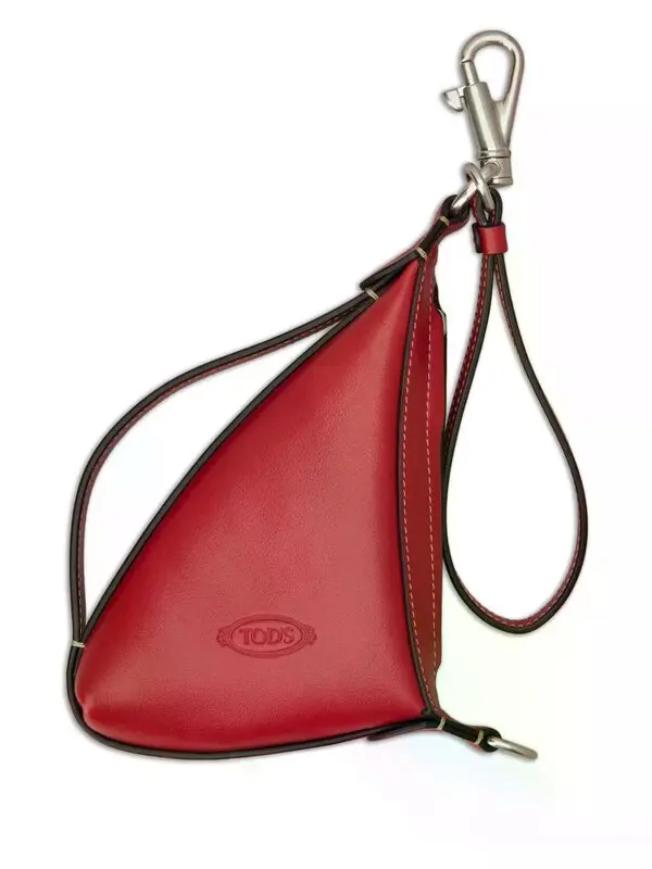 TOD'S Triangular Leather Zip Pouch